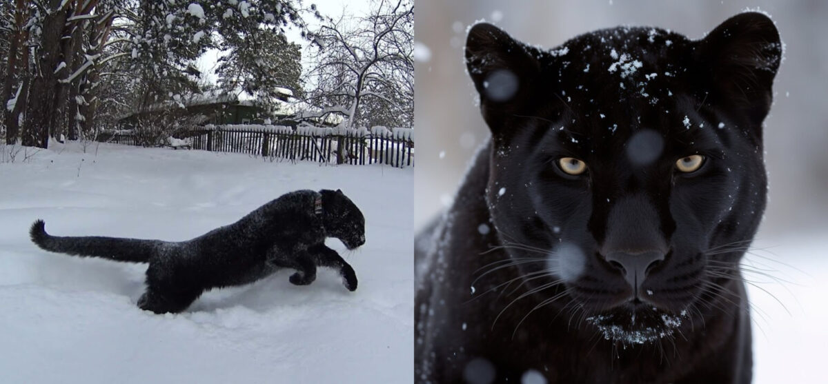 Είναι πανέμορφο: Μαύρος Πάνθηρας παίζει στο χιόνι και κερδίζει τις ...